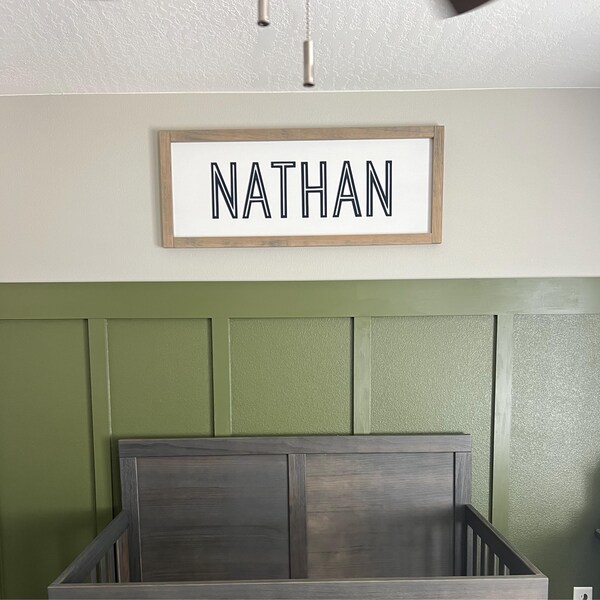 Wood Boy Crib Name Sign, Large Custom Baby Name Sign, Nursery Art Wall ...