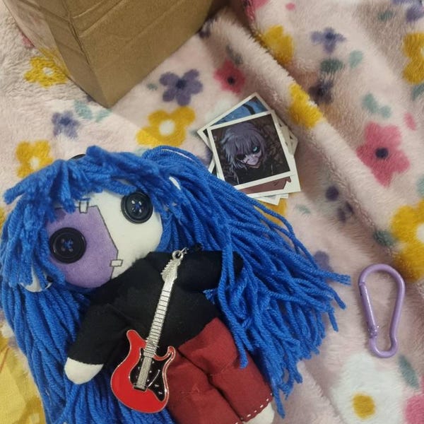 Sally Face Plush Doll With Guitar, Handmade Sal Fisher Plush Toy, Sally ...