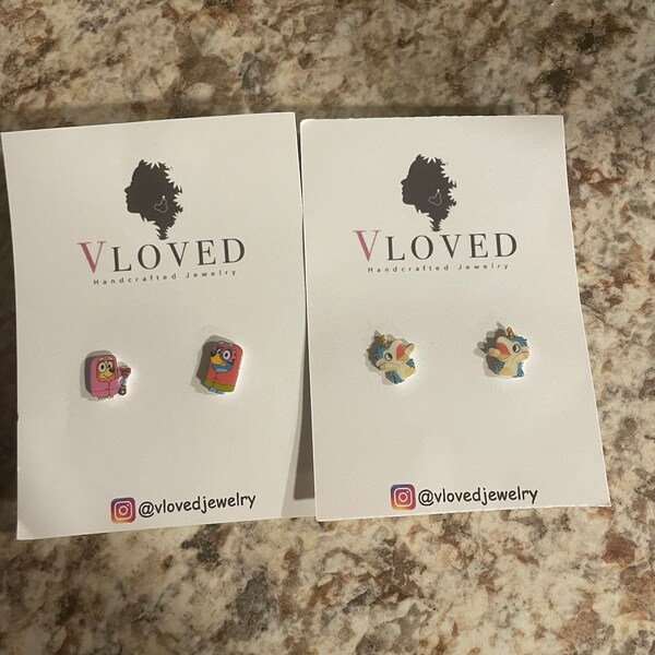Granny Rita & Janet Dog Sisters Cartoon Inspired Studs Earrings, Disney ...