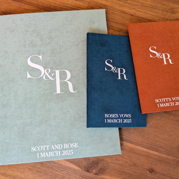 Personalized Wedding Celebrant Folder With Vows | A4 Ceremony Book for ...