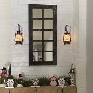 10 Pane Farmhouse Wall Decor Window Mirror Rustic Window Mirror Rustic ...