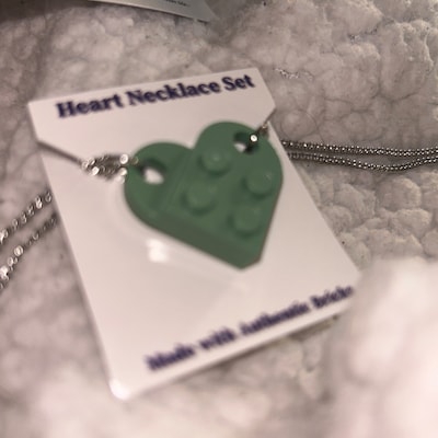 Heart Necklace Set Made With Authentic LEGO® Bricks 100% Stainless ...