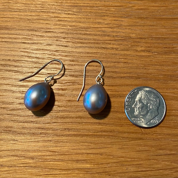 14K Gold Filled Elegant Big Round Drop Shell Pearl Earring, Lever Back ...