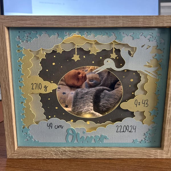 Customizable New Baby Shadow Box Svg Cricut, Newborn Shadowbox Svg ...