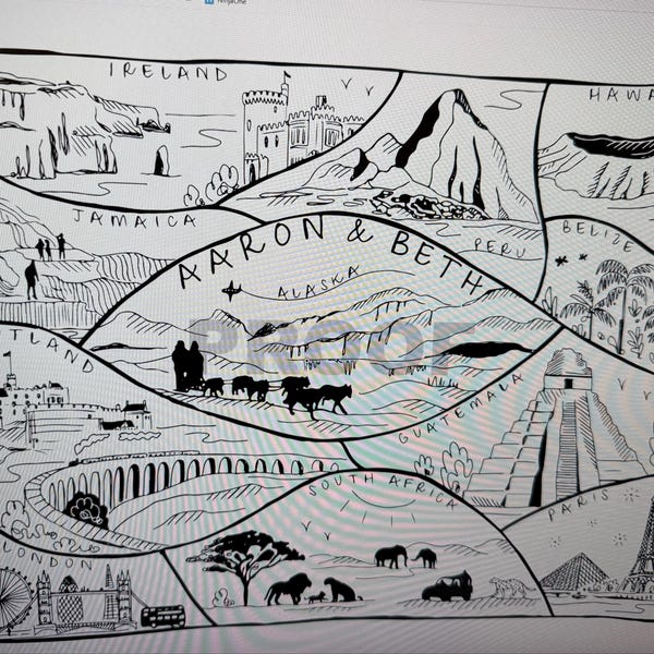 Personalised Travel Adventures Map Print | Bespoke Travel Memories ...