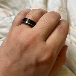 Custom Engrave Man Ring Hammer Man Ring Black & Gold Mens - Etsy