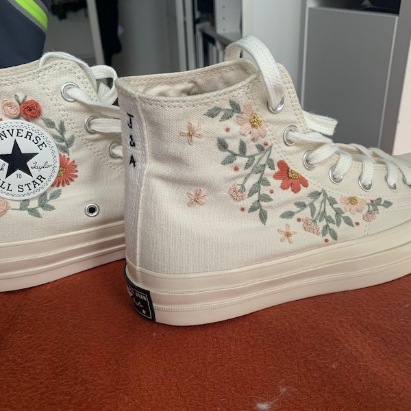 Custom Embroidered Converse High Tops, Custom Shoes Taylor 1970 ...