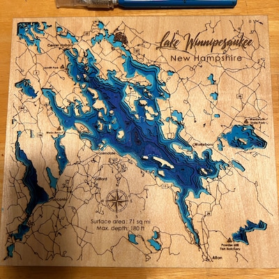 Digital File DXF, AI, SVG Custom Map Wood Bathymetric Map , Custom Wood ...