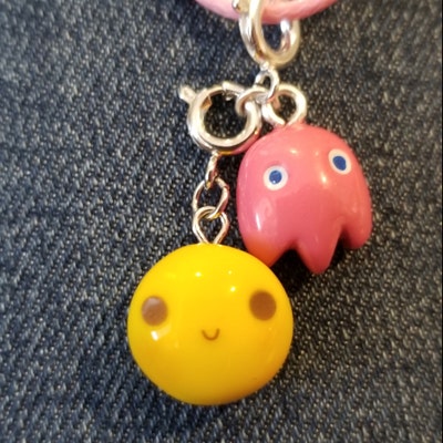 Pac-man Charm Set 5 Pc - Etsy