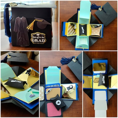 Graduation Exploding Box SVG Digital Download, Grad Gift, Pop-up Card ...