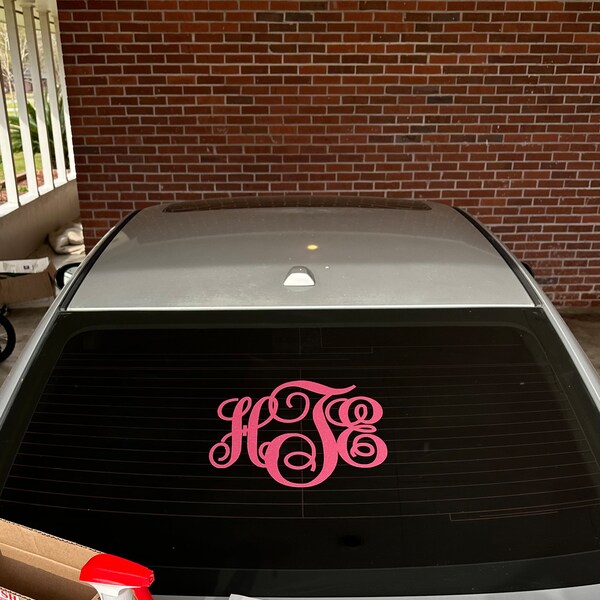 Glittery Custom Monogram Car Window Decal Vine Personalized Initials ...