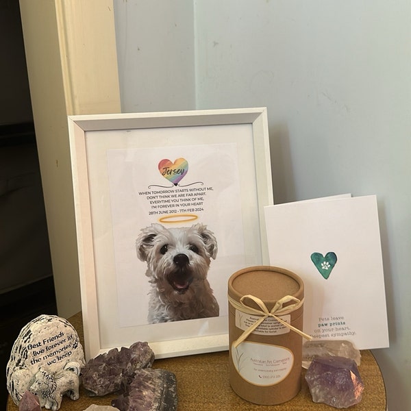 In Memory of Dog Portrait From Photo DIGITAL DOWNLOAD Pet Memorial Gift ...