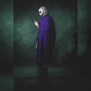 Distressed Praetorian Purple Shoulder Wrap Drape Cowl, Ragged Cotton ...