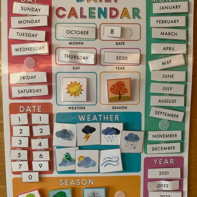 Child Calendar Printable Montessori Preschool Classroom Educational ...