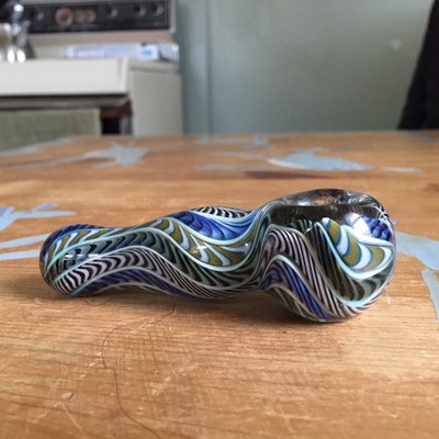 Multi-colored Small Blown Glass Chillum - Etsy