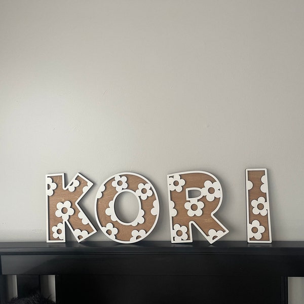 Daisy Nursery Letters, Daisy Wooden Alphabet Letters, Flower Name Sign ...