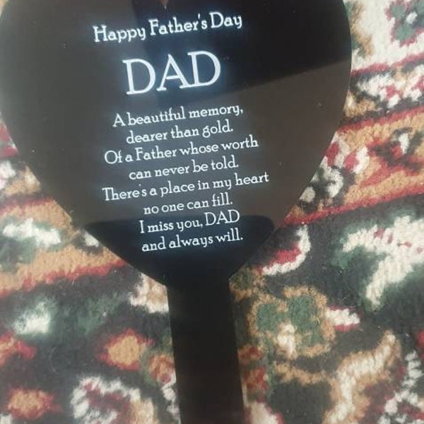 In Loving Memory Dad Father's Day Gift Memorial Grave Marker Grave ...