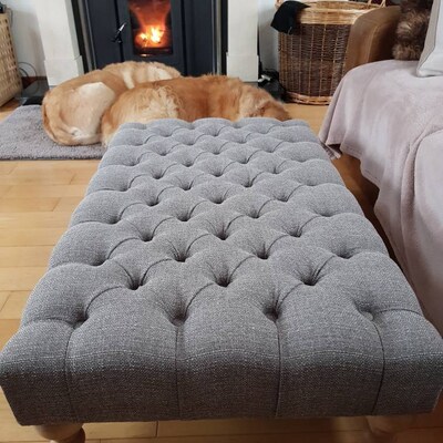 Large Bespoke Ottoman Footstool Coffee Table Chesterfield Style Deep ...