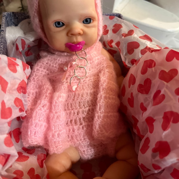 Mini Silicone Baby Doll 11 Inch Baby Girl Eyes Open, Full Body Silicone ...