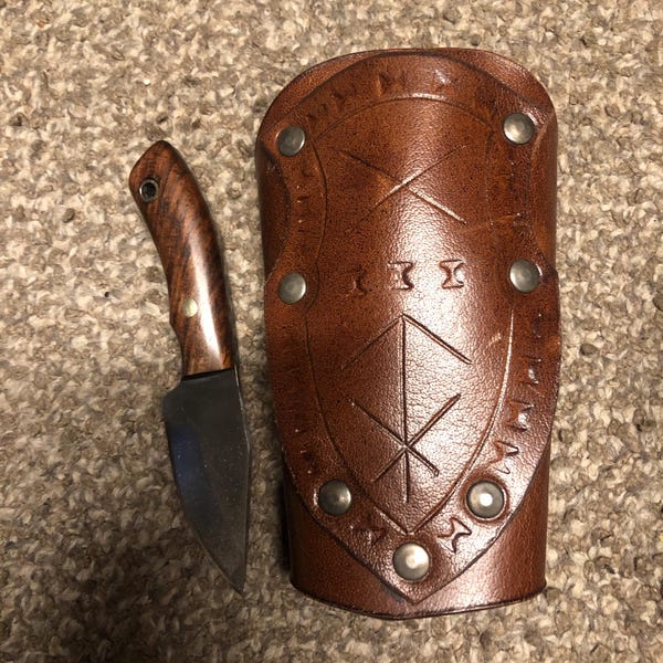 Handmade Black Leather Wrist Cuff Sheath With Hidden Blade, Leather ...