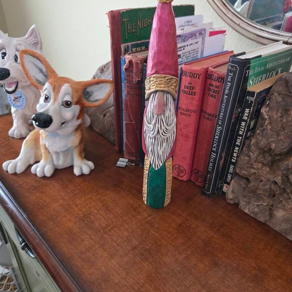 Fun, Colorful, and Whimsical Santa-in-a-box Woodcarving Ornament ...