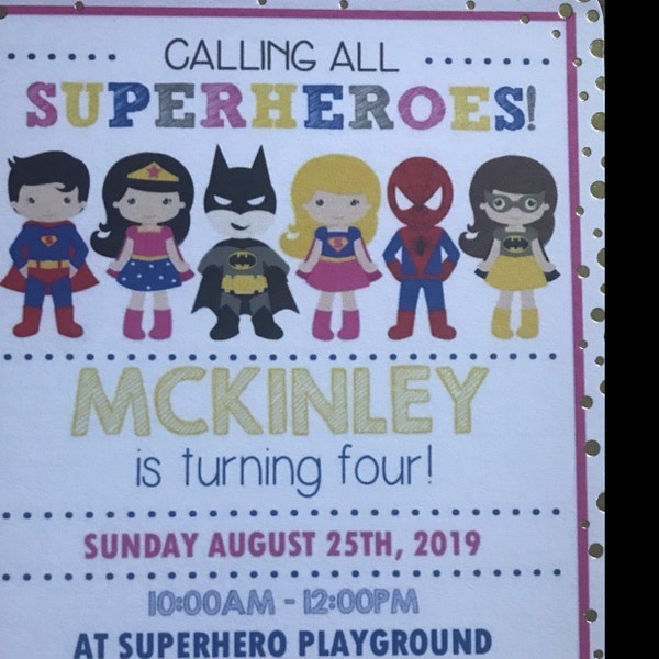 SUPERHERO GIRL INVITATION Instant Download Superhero Invitation ...