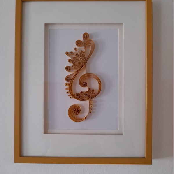 Treble Clef Wall Art, Wall Decor, Treble Clef Paper Art, Treble Clef ...