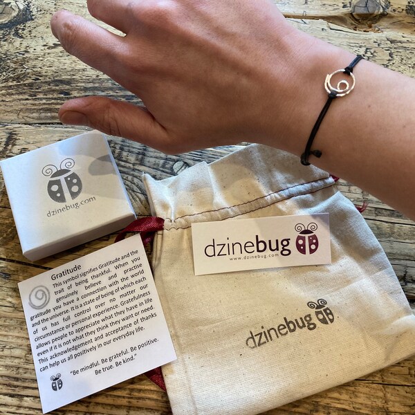 Gold Gratitude Bracelet, Gratitude Symbol, Gold Fill, Minimalist ...