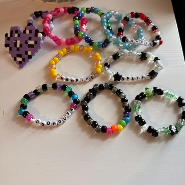 Star-shaped Kandi Bracelet/cuff (customization Available) - Etsy