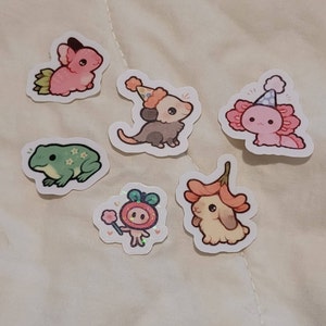 Mini Strawberry Bunny and Flower Bunny Sticker Set of 2 / Cute Rabbit ...