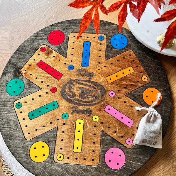 Wooden Carbles Board Game With Dice and Marbles, Free Personalization ...