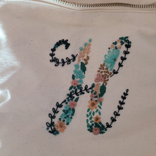 Floral Letter H Initial Embroidery Pattern PDF Download - Etsy