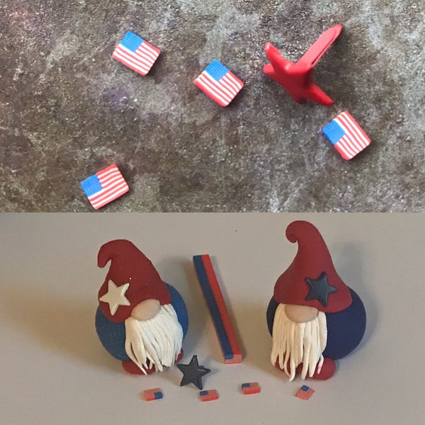 Uncut Polymer Clay Cane American Flag 1pc for Miniature Foods Decoden ...