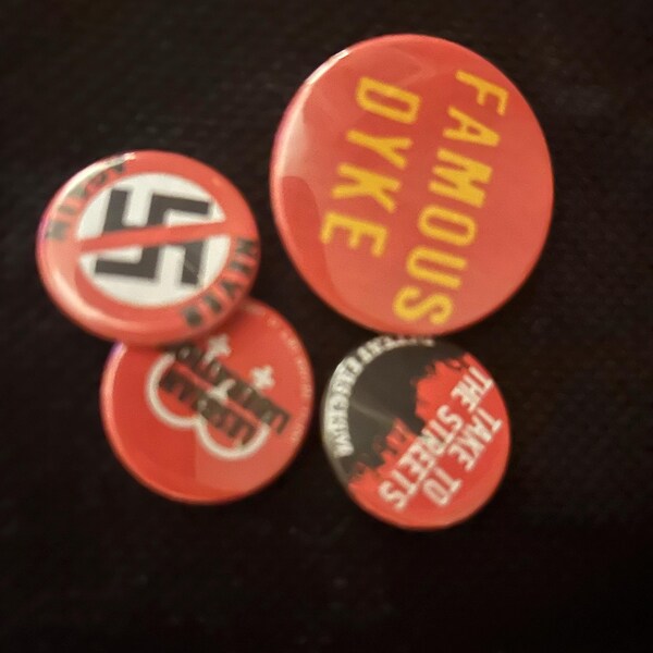 Antifascist Badge Set 4 Anti-fascist Anti-nazi Pin Buttons Socialist ...