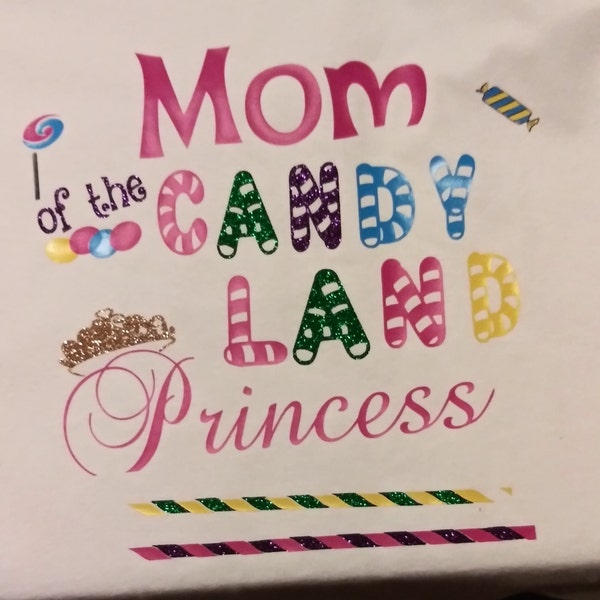 Mom of the Candyland Design Birthday Candy Land Princess Bubblegum Cut ...