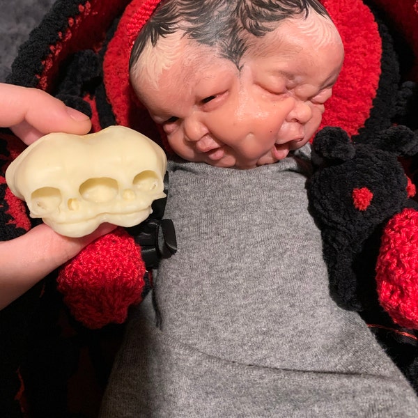 Conjoined Twins Fetal Skull Ornament, Resin Sculpture | Gothic Fantasy ...