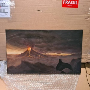 The Red Tower Fantasy Surrealist Landscape, Original Oil Painting - Etsy