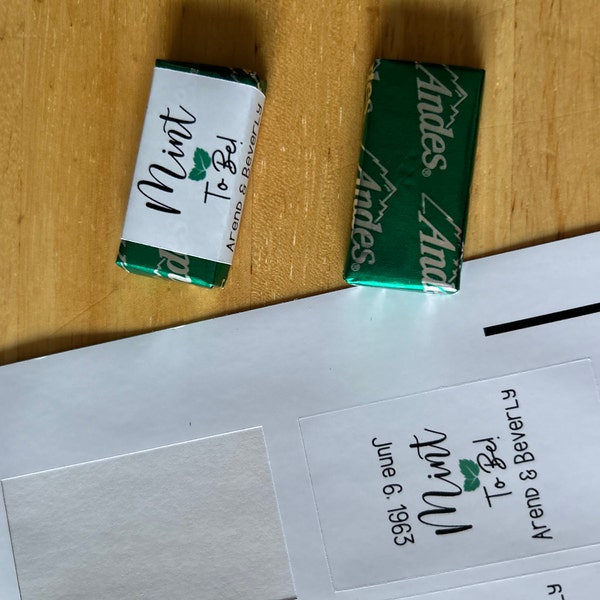 Custom 'mint to Be' Andes Mints Labels: Wedding/engagement Favors - Etsy