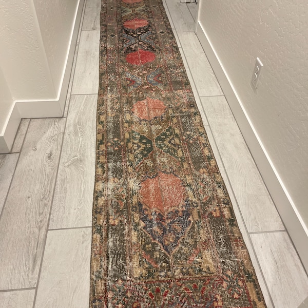 Handmade Runner Rug, Saloon Runner Rug, Wool Turkish Runner Rug ...