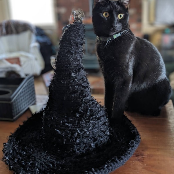 Black Witch Hat Sparkly Wizard Hat Fantasy Hat Cosplay Hat Shock ...