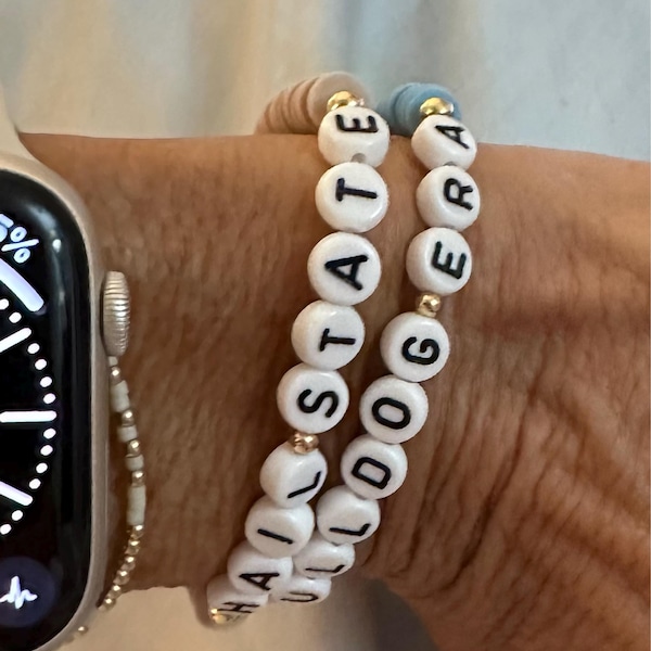 Personalized Colorful Name Bracelets Custom Word Bracelet Heishi Bead ...