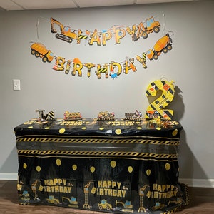 Construction Birthday Party Supplies Signs 12 Double Sided | Etsy