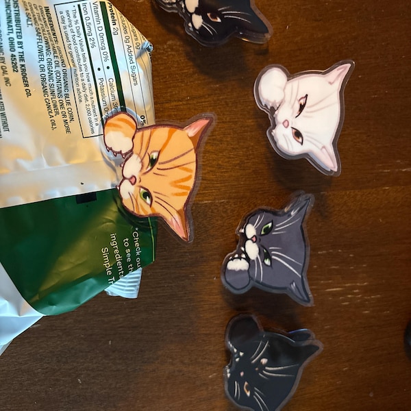 Biting Kitty Clips - Cat Journaling Clips - Cat Chip Clips - MAGNET ...