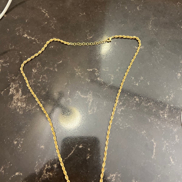 14K Gold Chain Necklace - 12 14 16 18 20 22 Inch Gold Chain - Paperclip ...
