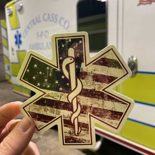 Fire EMS Hybrid Star of Life Maltese Cross Vinyl Die Cut Sticker/decal ...
