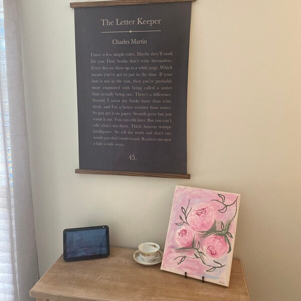 Customizable Book Page Sign | Canvas Hanging | Book Quote Print ...