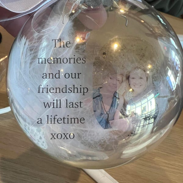 Floating Photo Memorial Memory Bauble, Special Bauble, Personalised ...