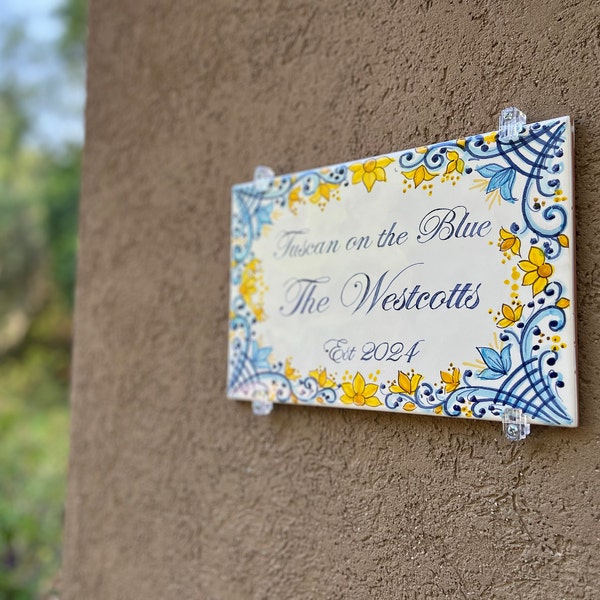Italian Ceramic House Number, Signs for Home, Personalized Tile ...