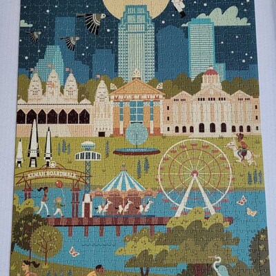Puzzle, Houston, Texas, Geometric City Series, 1000 Pieces, Unique ...