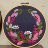 KENSINGTON PERIWINKLE - Floral Wreath Hand Embroidery KIT, Embroidered ...